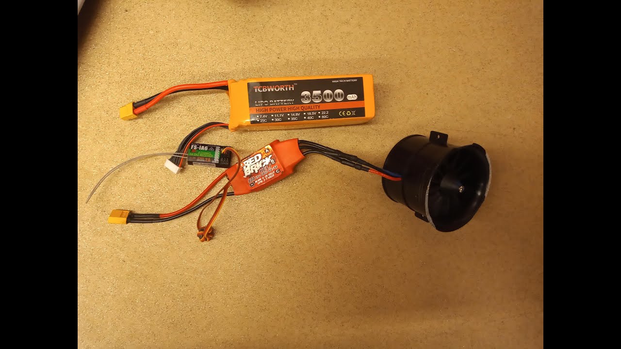 EDF 70mm thrust test - YouTube