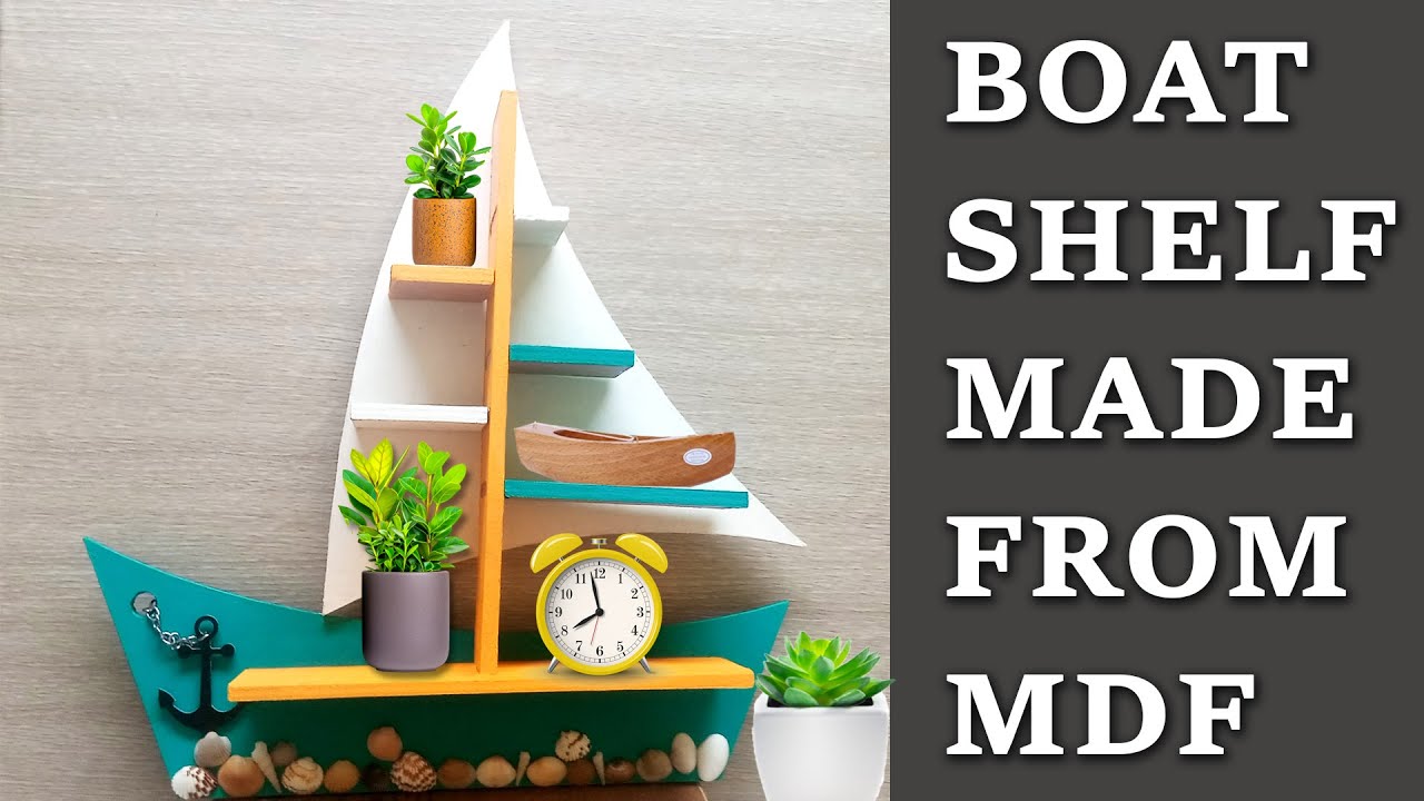 Made A Sail Boat Wall Shelf Design From Scrap MDF - YouTube