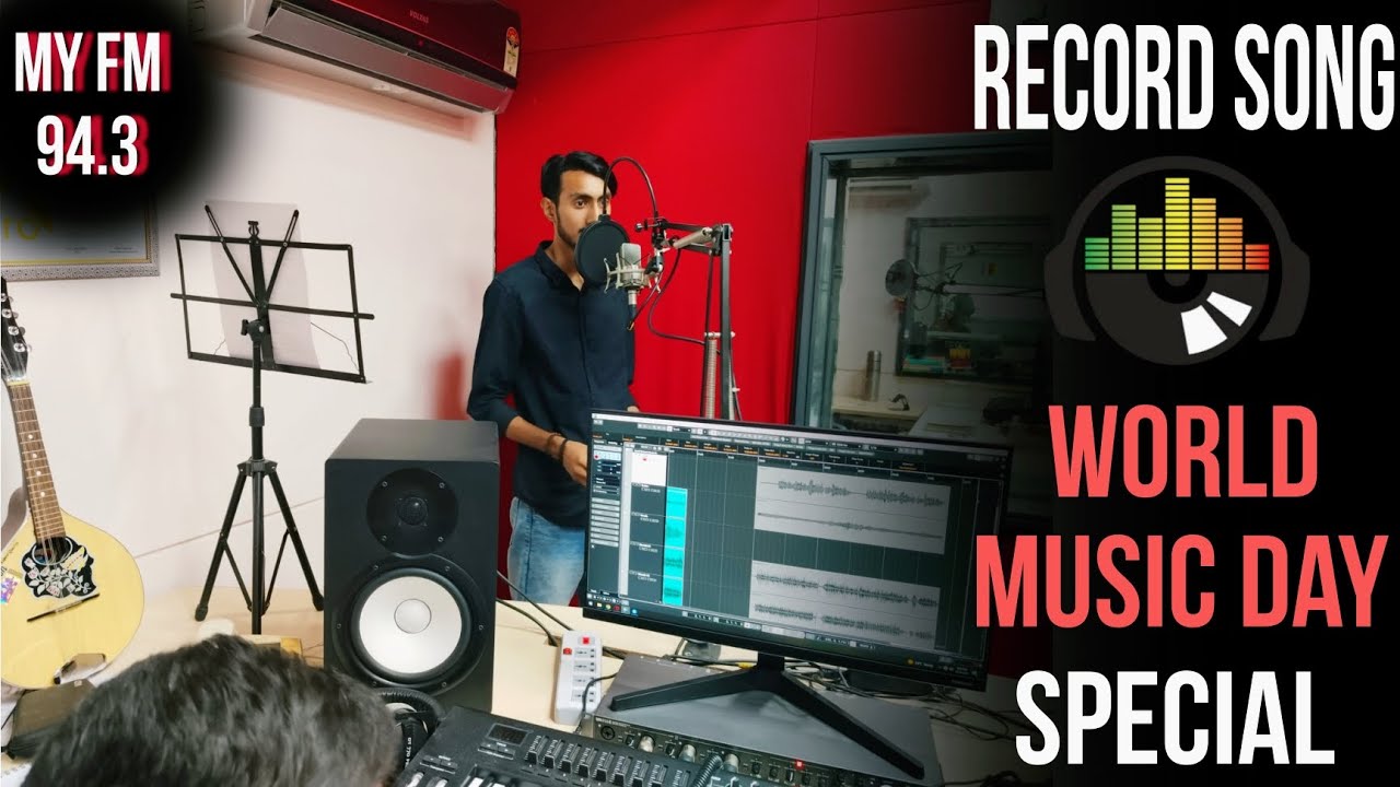 Record Song In Studio | World Music Day Special 🎙️🎧🎶 | Lucky Devipujak | #song - YouTube
