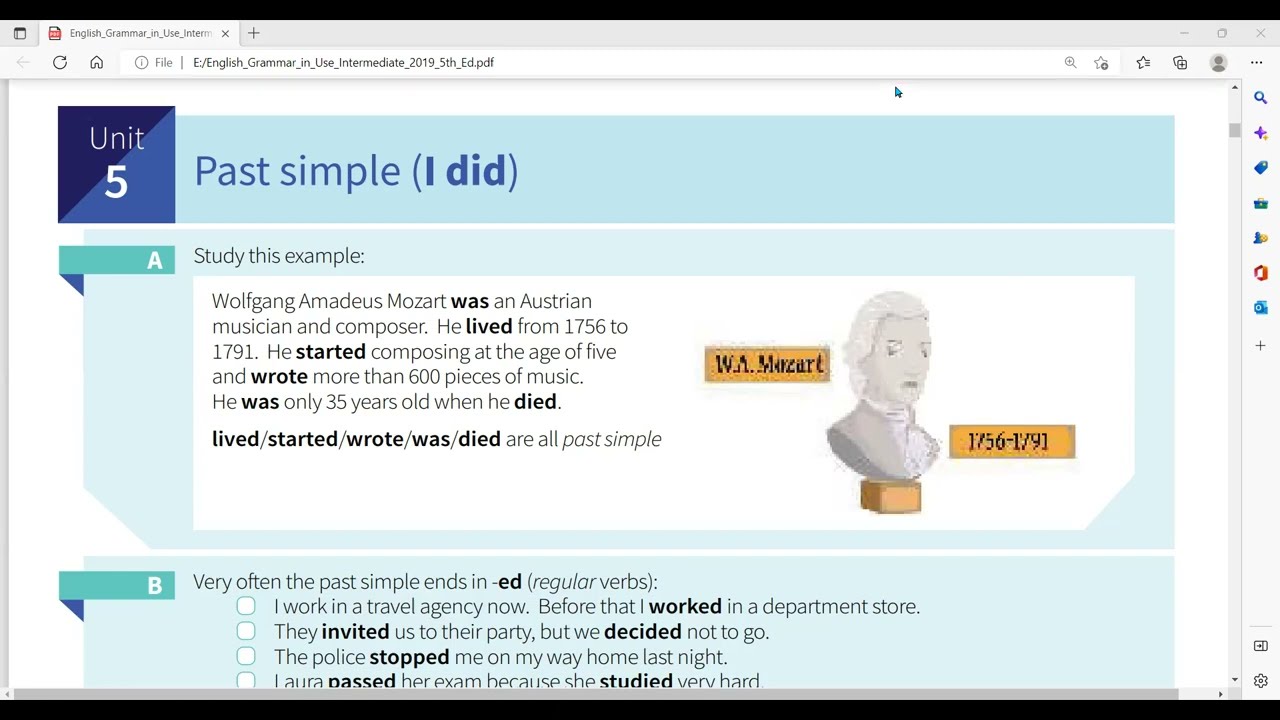 Unit - 5 Past Simple ( I did ) - YouTube