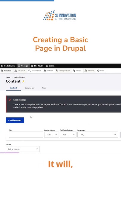 Creating a Basic Page in Drupal: A Step-by-Step Guide - YouTube