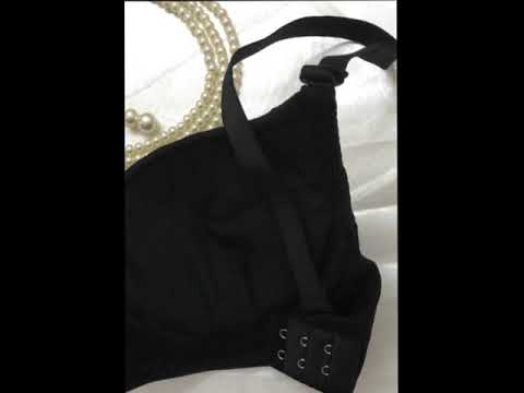 Glus Black Backless Double Pushup Padded  Wired Bra