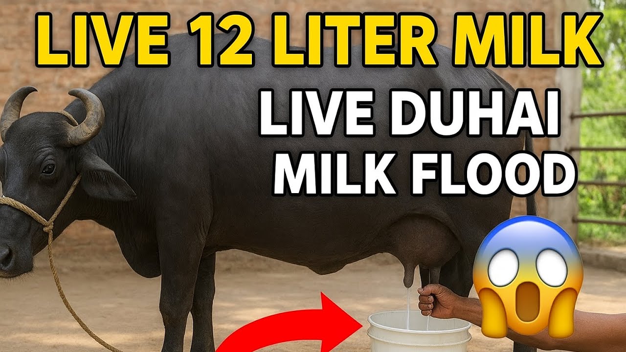 12 लीटर दूध देने वाली भैंस LIVE दुहाई 😱 | High Milk Yield Buffalo ...