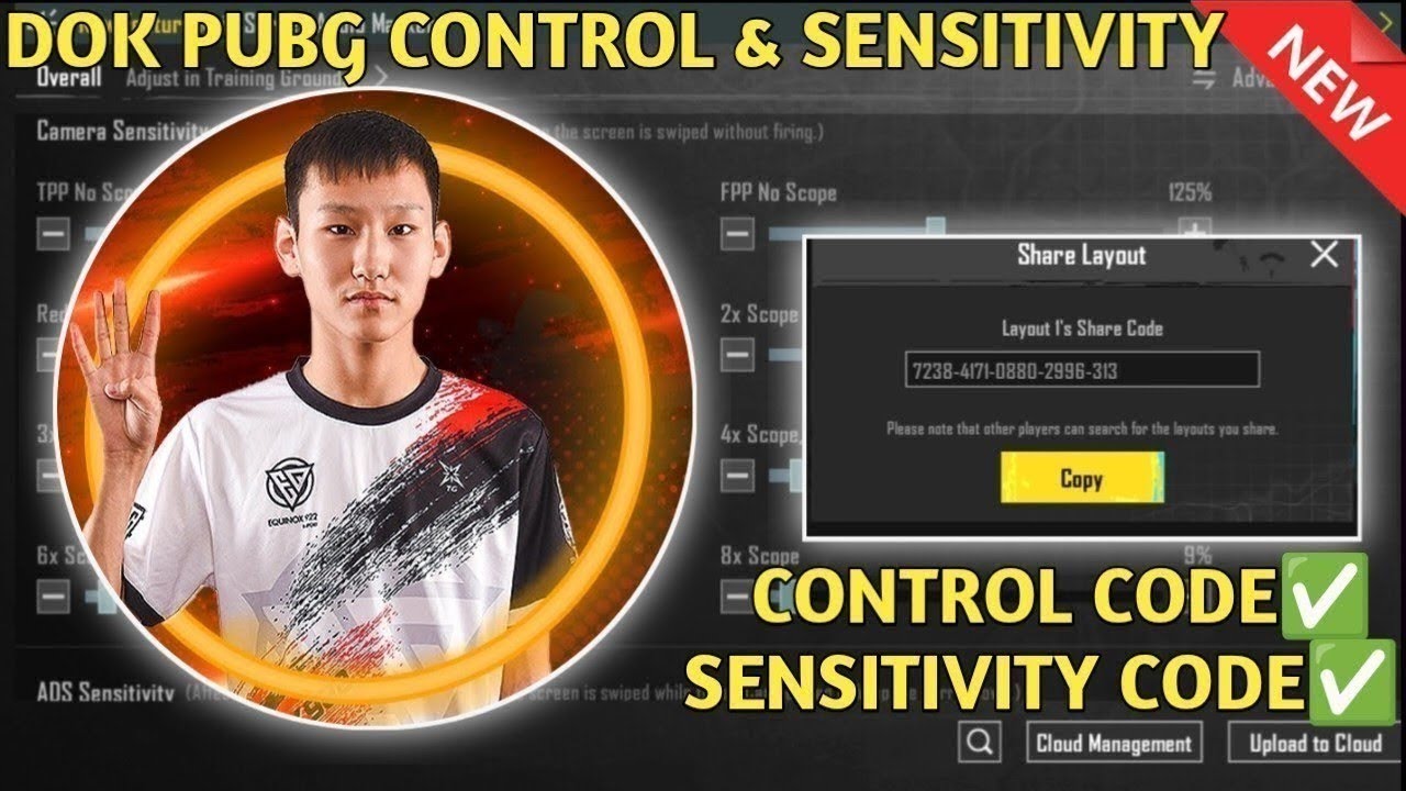 DOK PUBG SENSITIVITY CODE 3.3/ DOK PUBG CONTROL CODE 3.3/ DOK PUBG SETTINGS/ CONTROL ZONE - YouTube