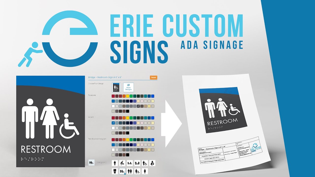 Erie Custom Signs Online Customizer Store Walkthrough - YouTube