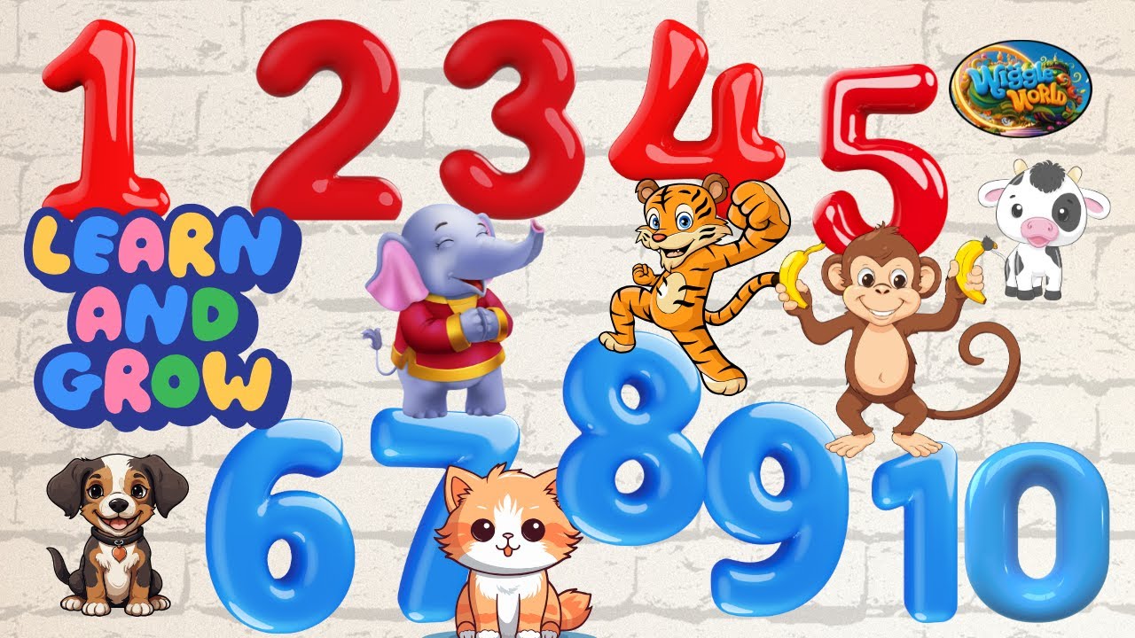 1-10 Numbers with Animals🐒🐈🐄 | Number Songs for Children | Kids ...