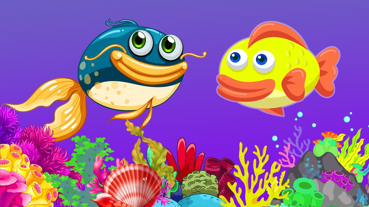 Soothing fishes. Bedtime lullaby and calming undersea animation. Fish ...