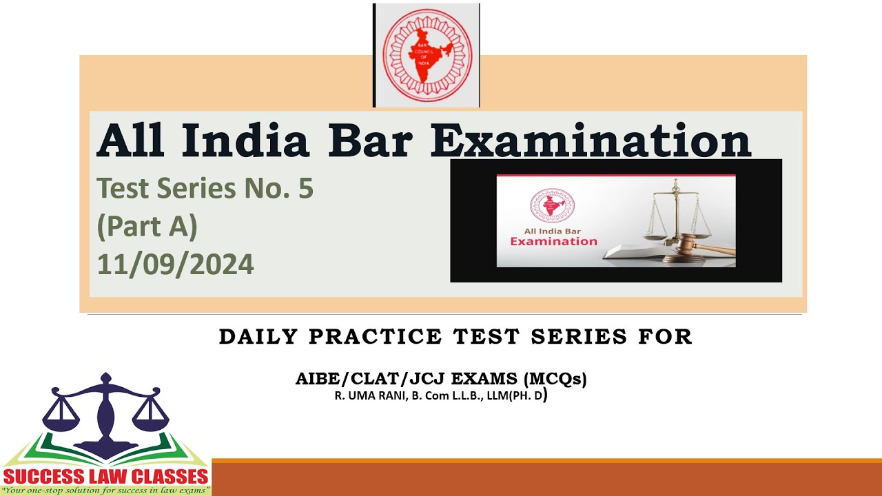 ALL INDIA BAR EXAMINATION TEST SERIES 5 - YouTube