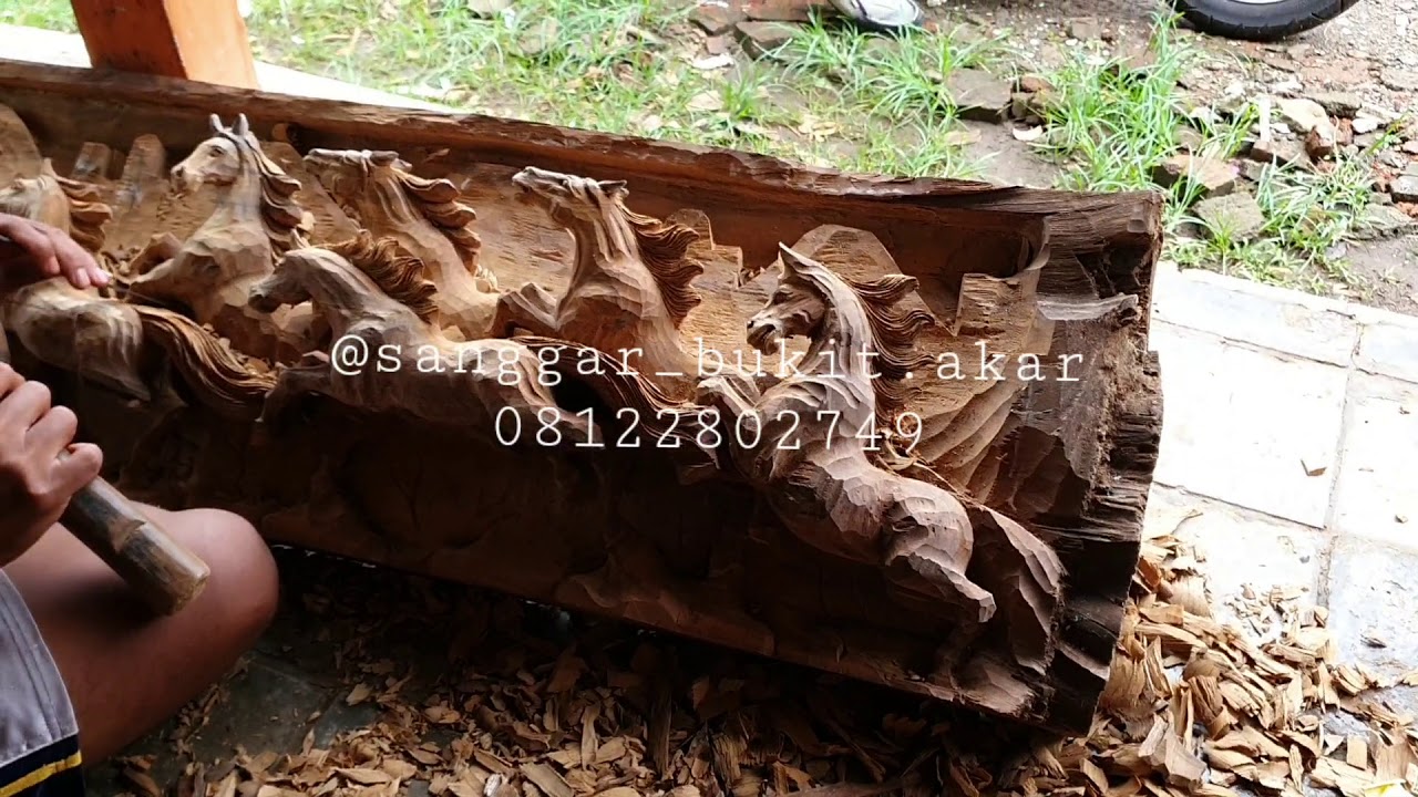 Relief Kuda ( proses pahat ) Asli Jepara - YouTube