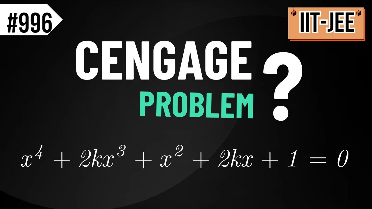 #996 Jee maths problem based on quadratic equation | Cengage maths ...