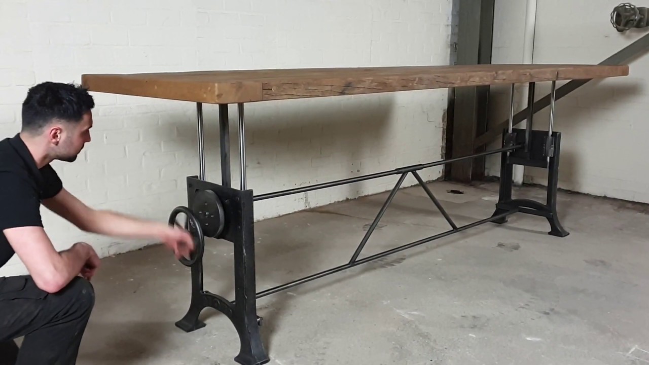 Adjustable Height Crank Table | Hoogte verstelbare tafel ...