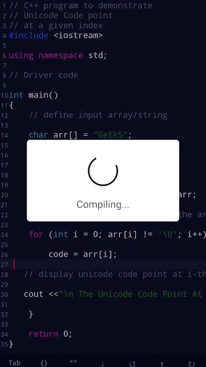 C++ Program to Determine the Unicode Code Point at a Given Index #programming #subscribe #shorts ...