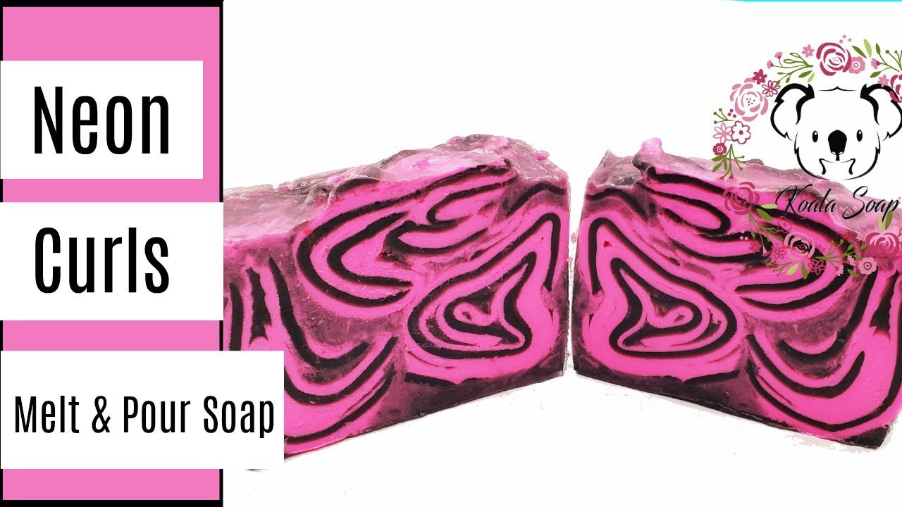 Neon Pink and Charcoal Soap Tutorial Using Melt and Pour Soap Silicone ...