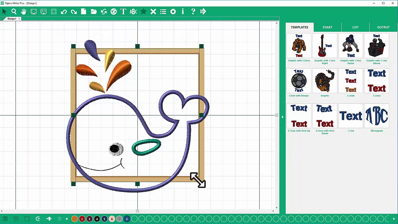 Tajima Writer Plus - Adding Design from Gallery Tutorial - YouTube