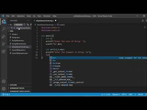 Find Maximum Element In Array Using C - YouTube