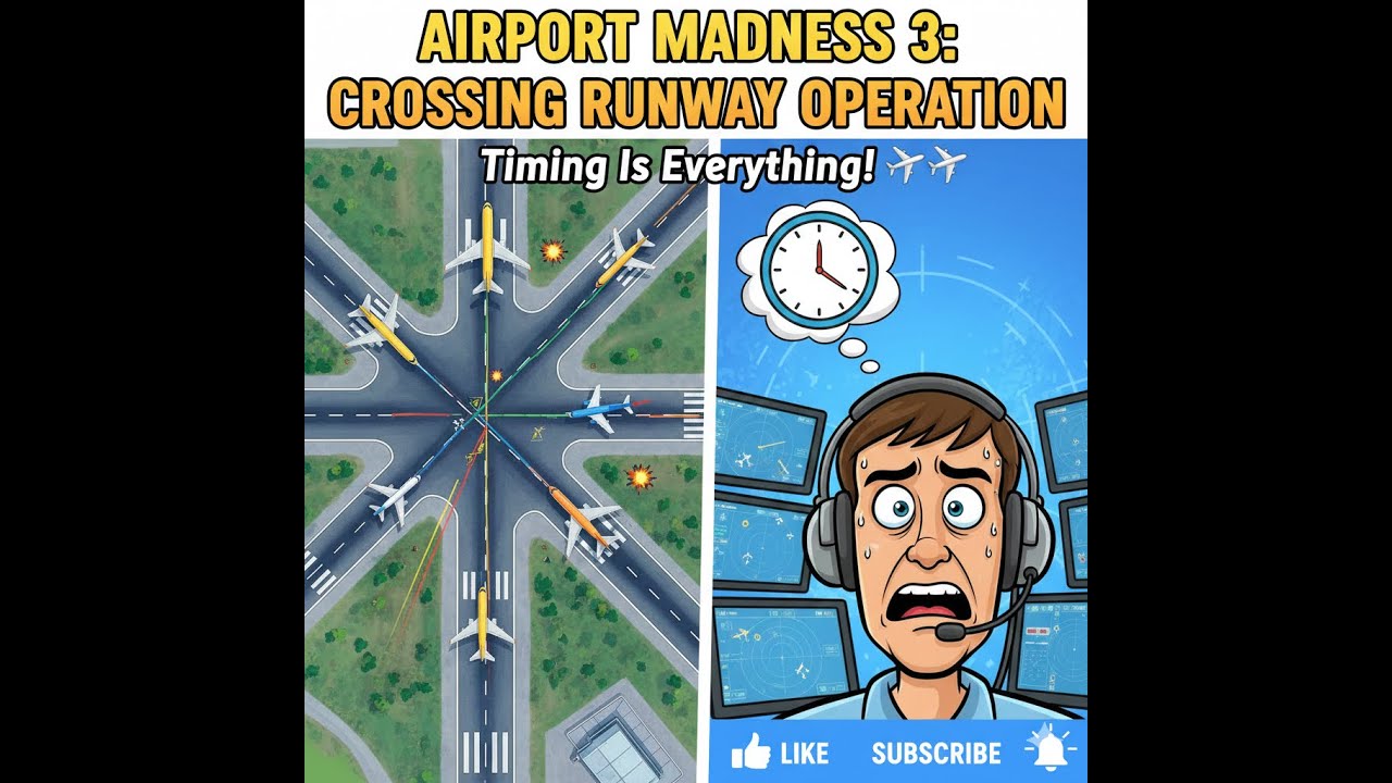 Airport Madness 3: Crossing Runway Operation - YouTube