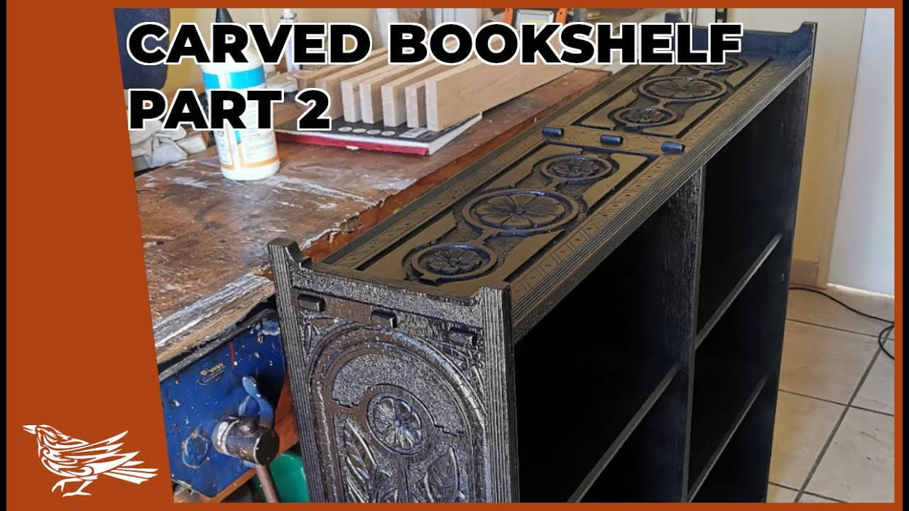 Constructing a BOOKCASE with CARVINGS and HAND-TOOLS - Part 2 - YouTube