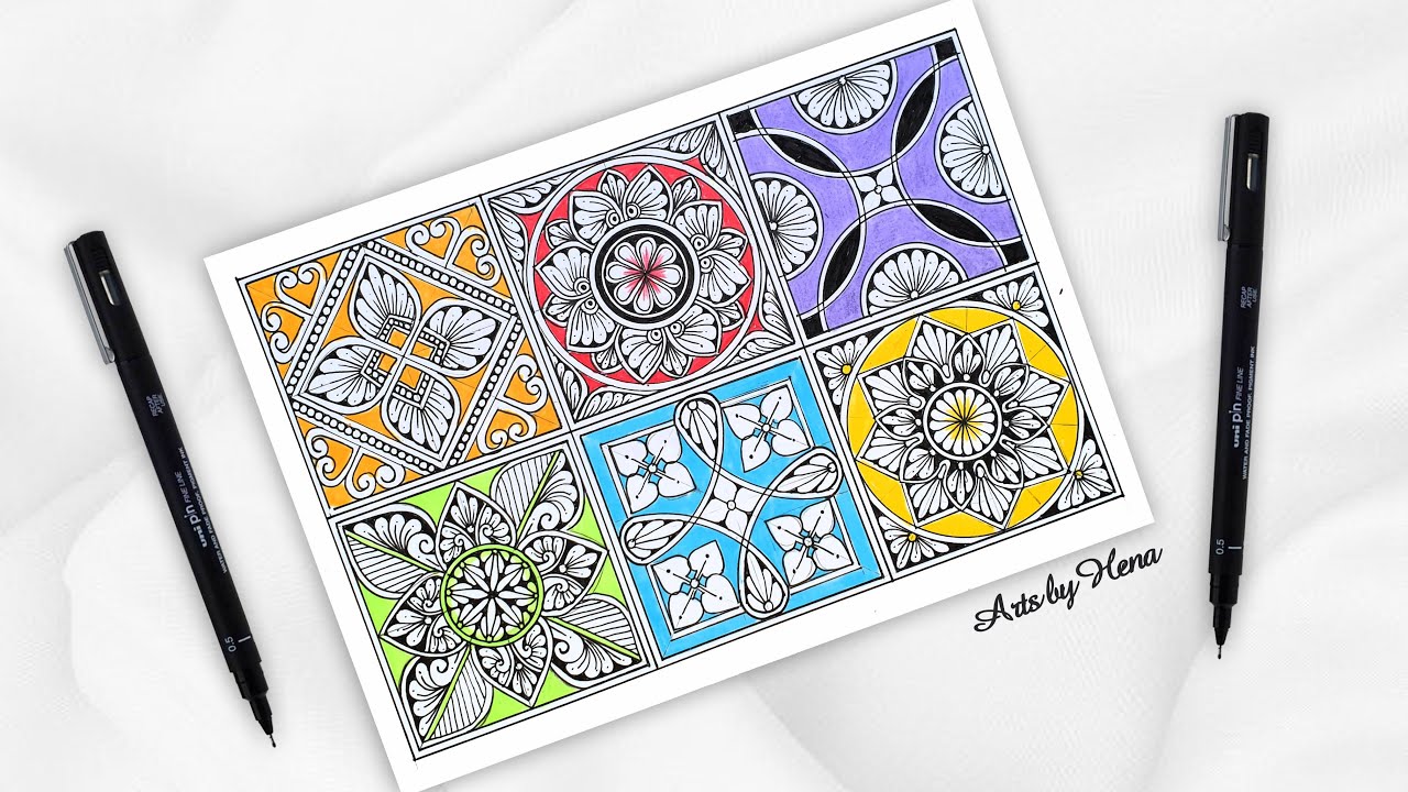 6 Beautiful Mini Colorful Mandala Art For Beginners || Mandala Art ...