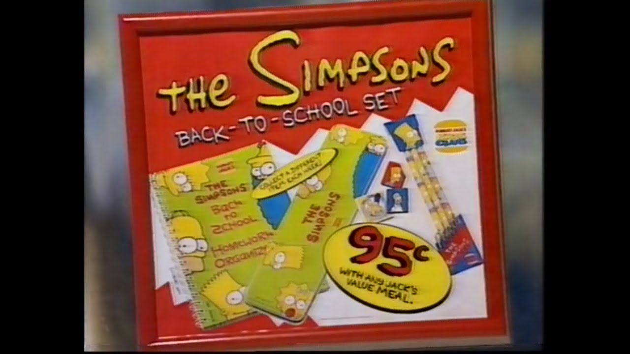 Hungry Jacks The Simpsons Back to School Kit Commercial Australia 1996 ...