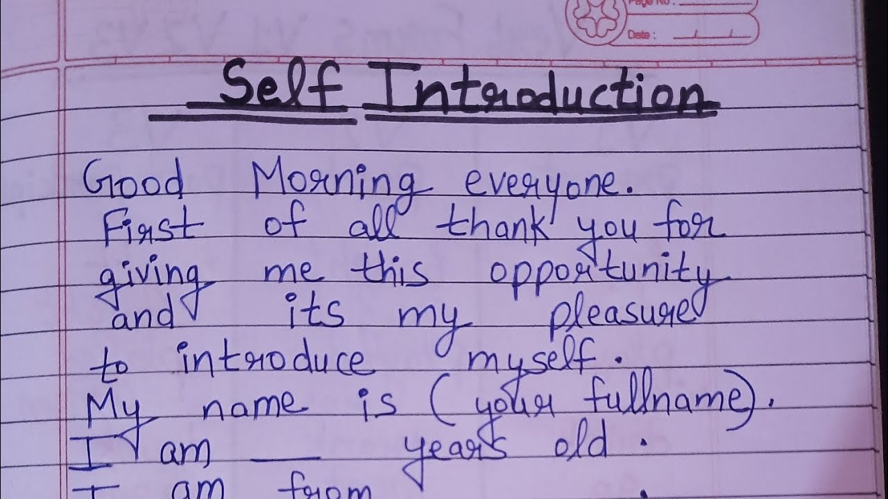 HOW To Introduce Yourself In College/School ||self Introduction ...