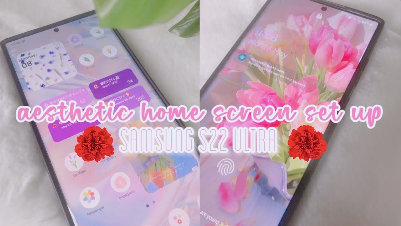 🌸How to have an aesthetic flower theme🌸 | Samsung s22 Ultra - YouTube