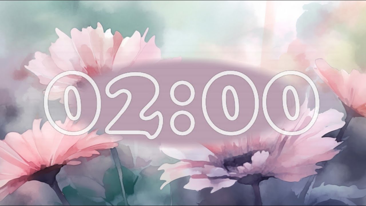 2 Minute Timer Watercolor Flowers - YouTube
