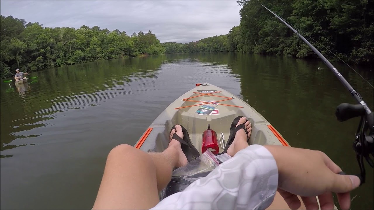 Lifetime Teton Angler 100 Kayak Fishing (Stone Mountain Lake) - YouTube