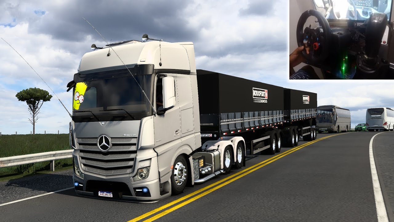 MB ACTROS NO RODO-TREM - INDO FAZER O DESCARREGAMENTO - EURO TRUCK 2 ...