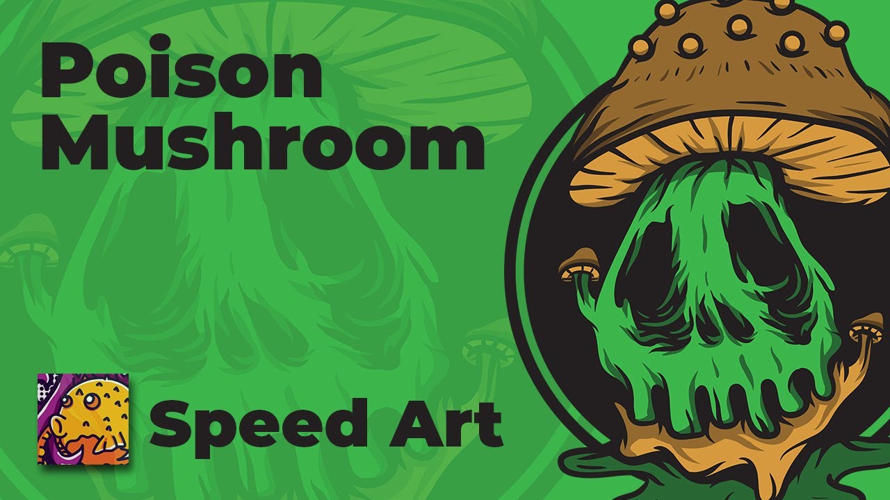 Illustration Poison Mushroom Vector Artwork - Speed Art Drawing - YouTube