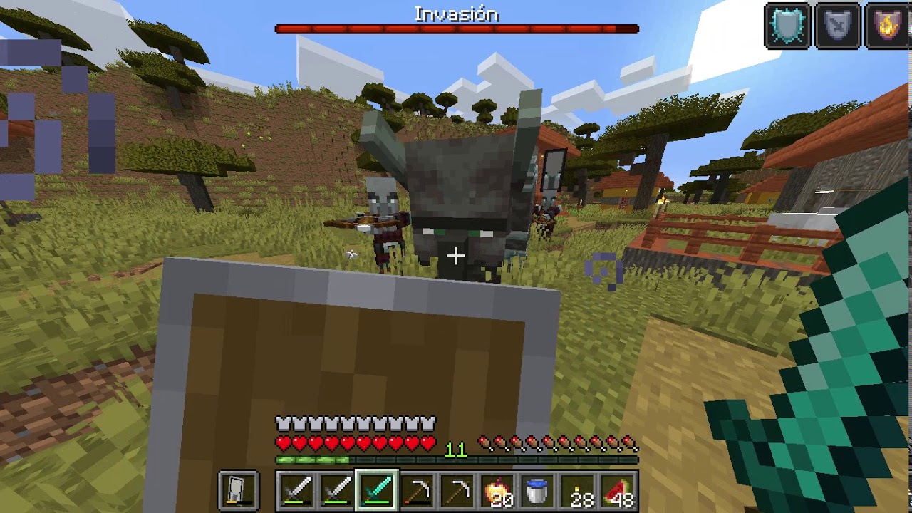 jugando minecraft/la invacion de los aldeanos - YouTube