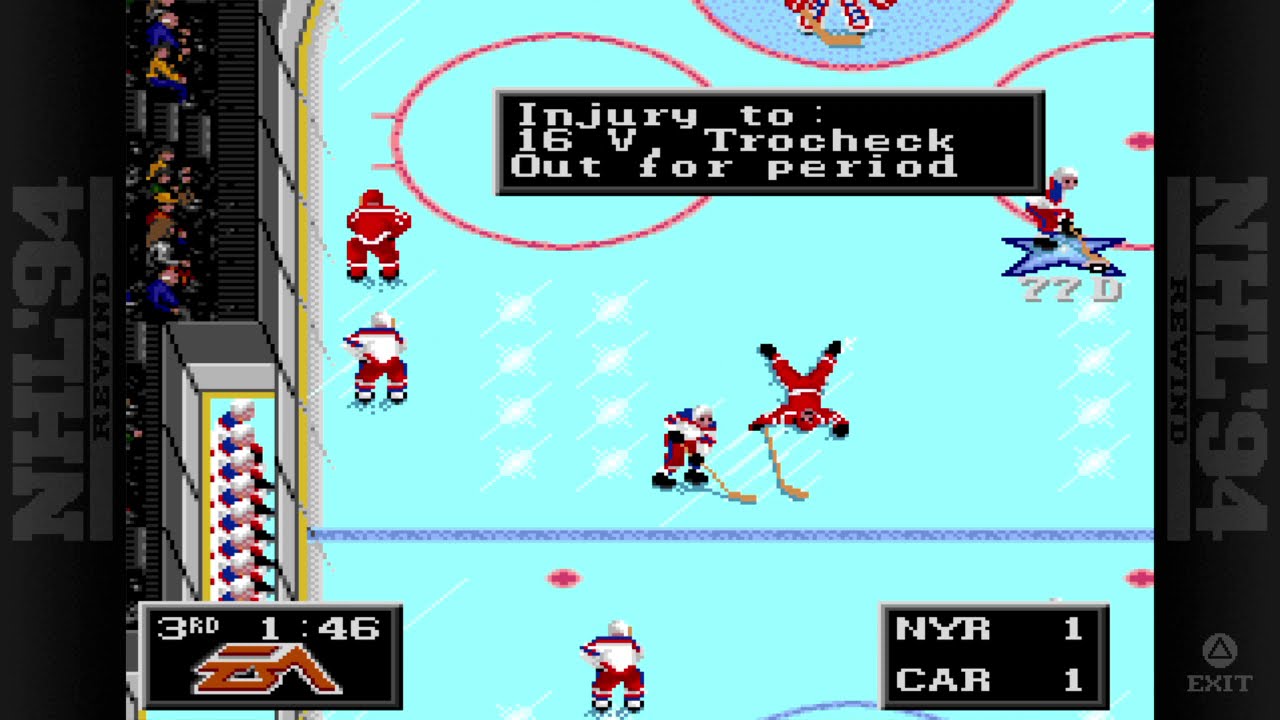 NHL 94 Rewind Injury! (PS4) - YouTube