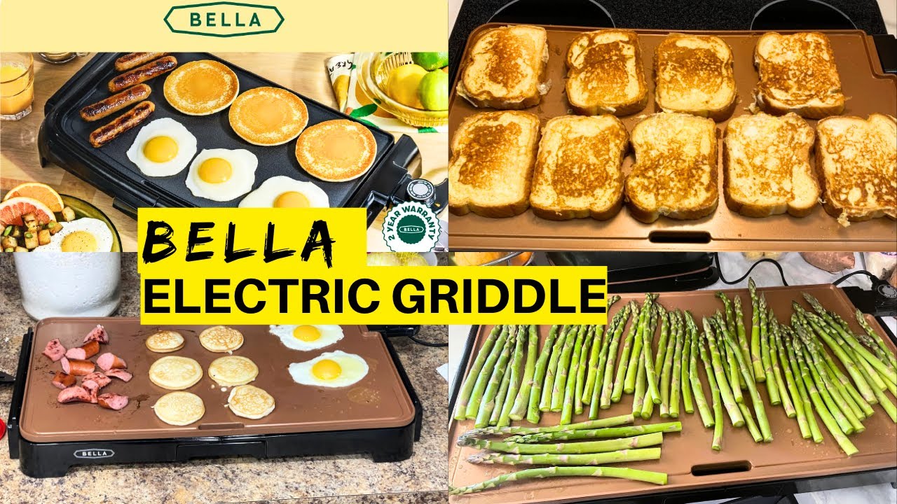 Bella Electric Griddle With Crumb Tray | Bella 10" x 16" Nonstick ...