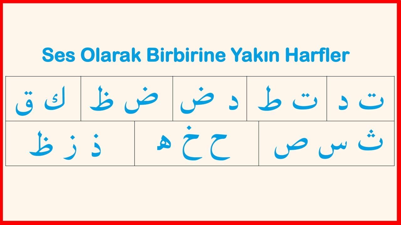 Tecvidli Kur'an Öğren 2 | Arapça'da Birbirine Yakın Harfler | Harf ...