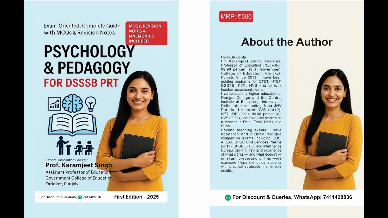 Best book for DSSSB PRT Psychology and Pedagogy - YouTube