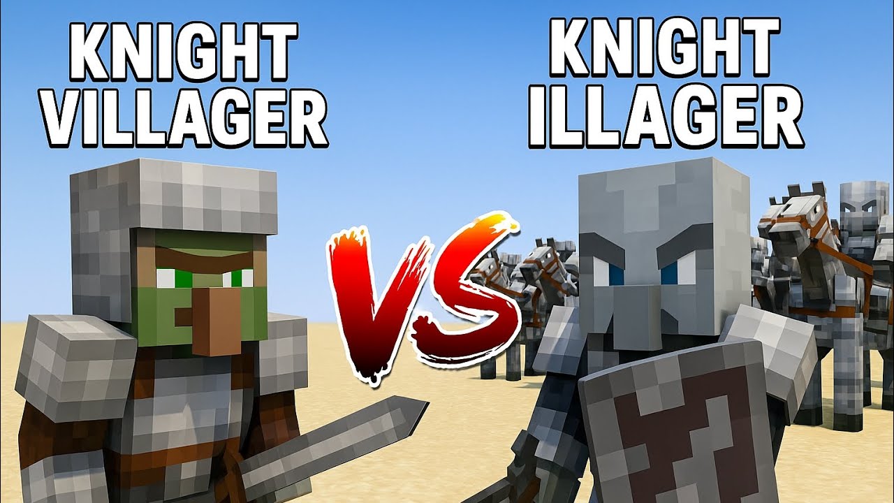 ⚔️ Knight Villager vs Knight Illager | Epic Minecraft Battle 🛡️ ...