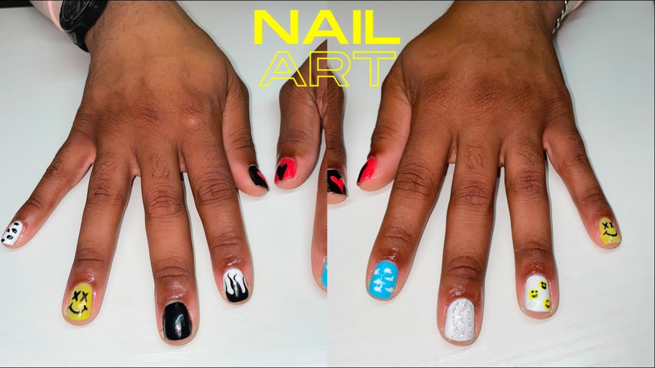 Watch Me Work | Random Nail Art | Male Manicure 🤩 - YouTube