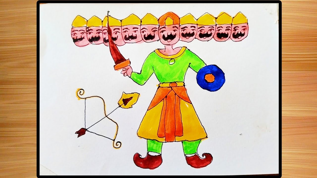 Dussehra Drawing / Dussehra Drawing Easy / Dussehra Festival Drawing ...