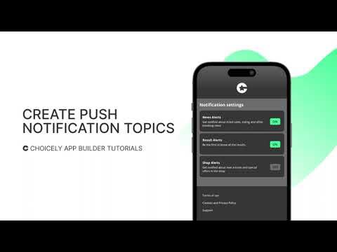 How to Create and Edit Push Notification Topics | Choicely App Builder Tutorial - YouTube