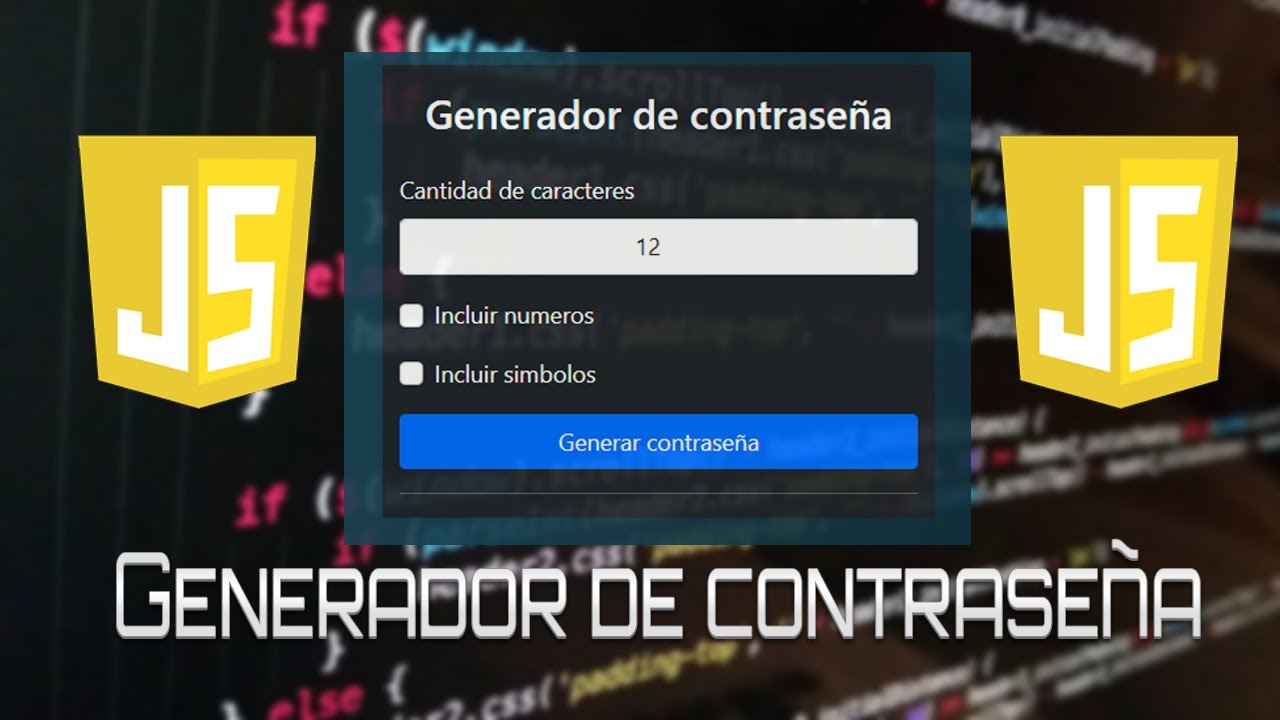 Generador de contraseña JAVASCRIPT - YouTube