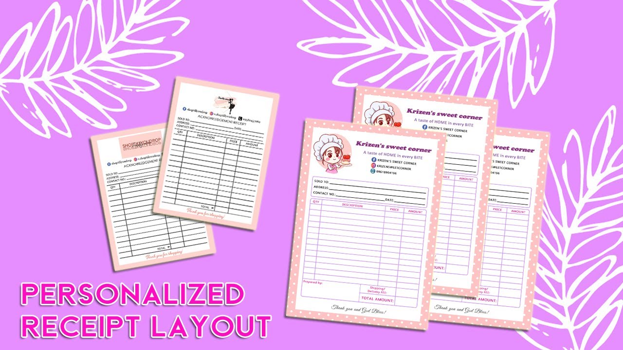 CUSTOMIZED RECEIPT LAYOUT | Adobe Photoshop | ADAJOY Designs & Prints ...