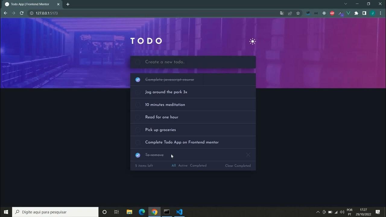 To Do App Frontend Mentor Using Vuejs And Pinia Youtube