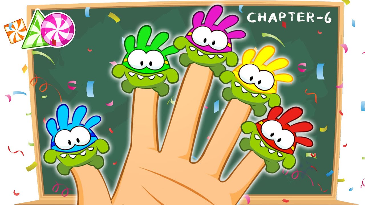 Back To School With Om Nom : SuperNoms Finger Family + Nursery Rhymes ...