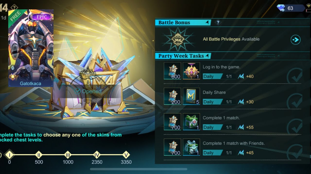 How to get FREE EPIC SKINS from M4 Battle Night Chest | Mobile Legends ...