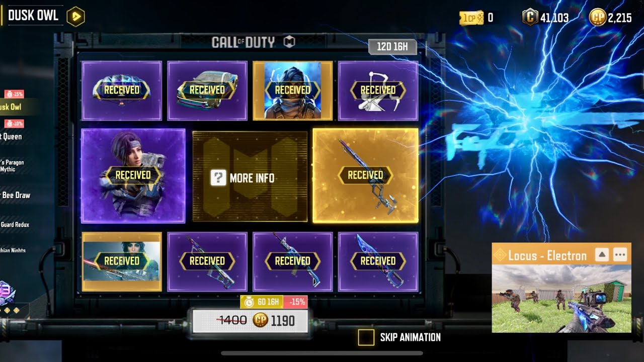 Buying the Legendary Locus - Electron by Opening the DUSK OWL Lucky ...