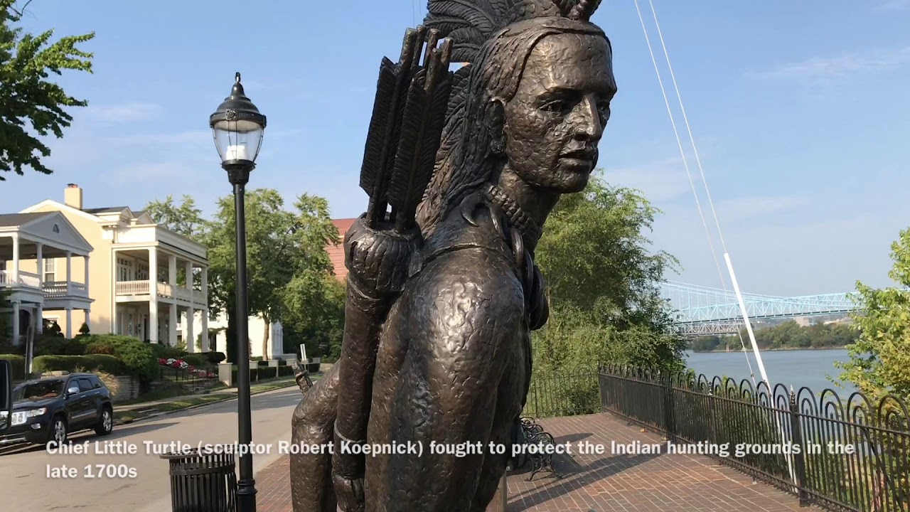 Covington Riverfront Walk With Statues, Old Houses And Views of ...