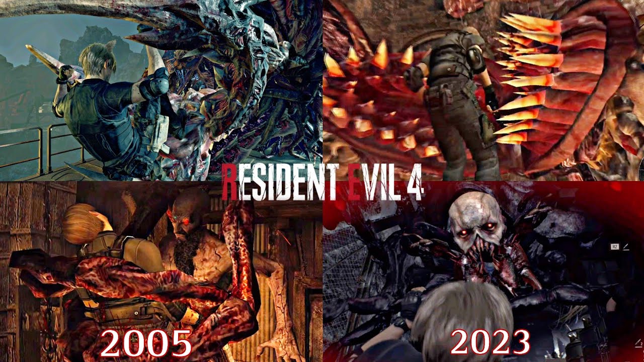 Resident Evil 4 2005 Vs 2023 All Boss Death Scenes Comparison - YouTube