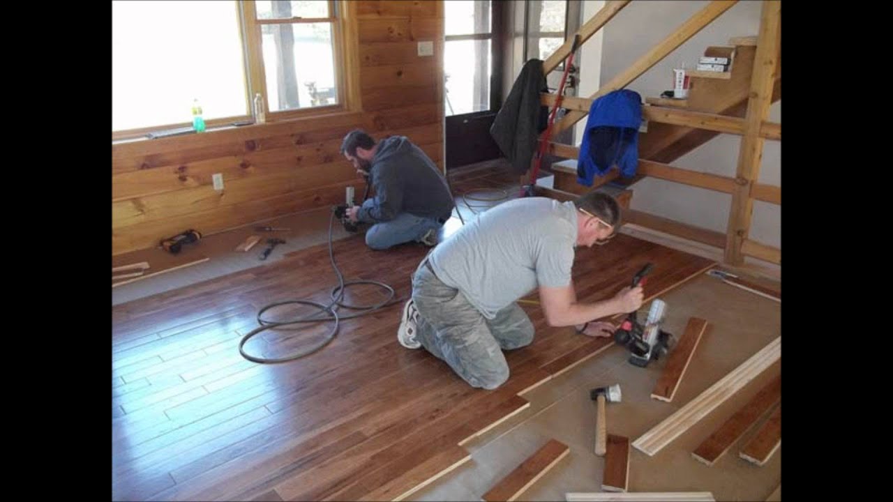 Hoggett Toasted Pecan Hickory Hardwood Flooring Installation - YouTube