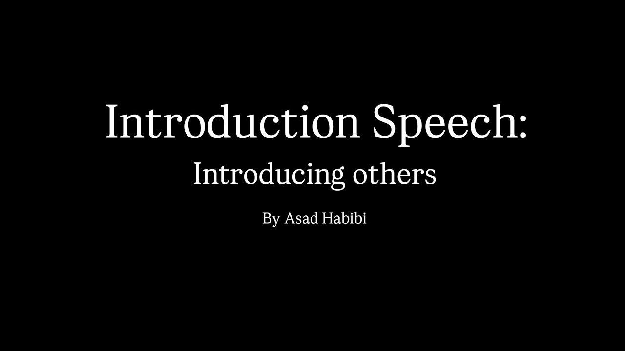 Introduction Speech: Introducing Others – Public Speaking - YouTube
