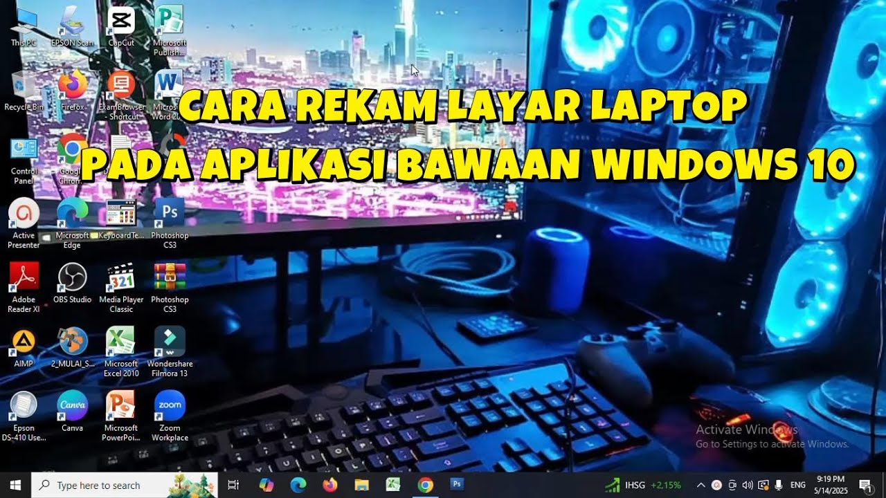 CARA REKAM LAYAR LAPTOP PADA APLIKASI BAWAAN WINDOWS 10 - YouTube