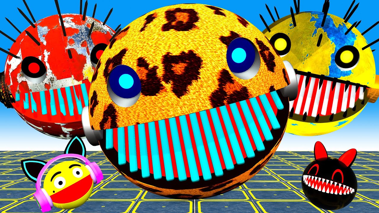 MS PACMAN TIGER VS RED MONSTER PACMAN AND YELLOW PACMAN - YouTube